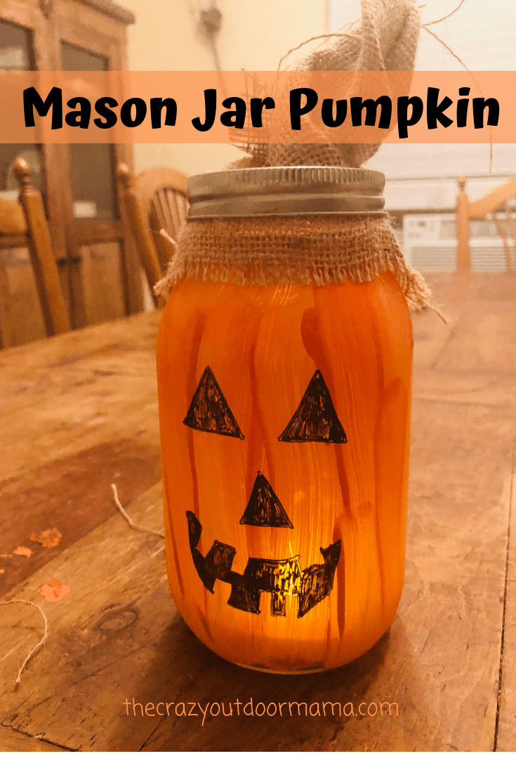Cute and Easy Mason Jar Pumpkin Craft Decoration – The Crazy Outdoor Mama