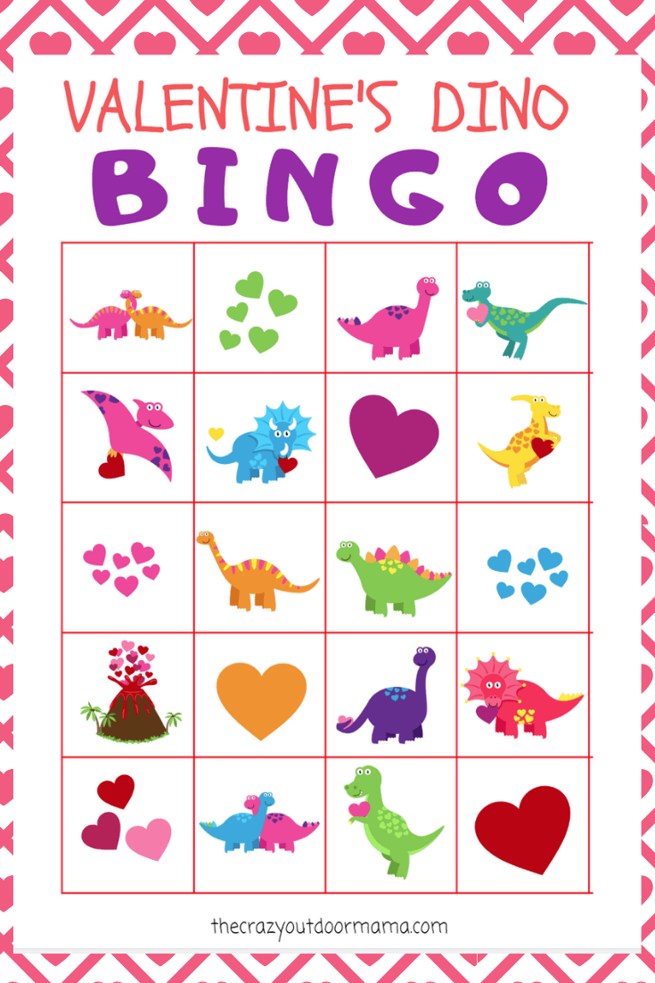 Valentine Kid's Dinosaur BINGO + Activity Set - Perfect for ...