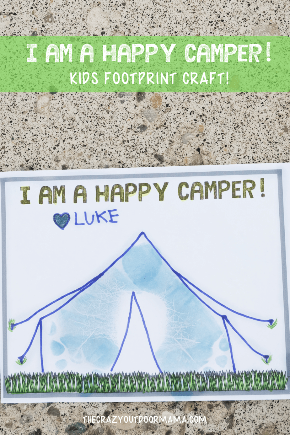 "Happy Camper" Cute Kids Footprint Craft [Free PDF Template] – The ...