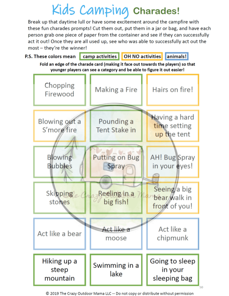 53 Best Camping Games (+ Nighttime Camping Games!) – The Crazy Outdoor Mama