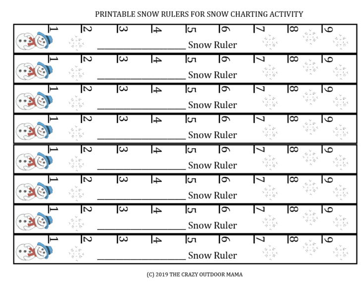 Snow Measuring Craft + Activity for Kids [Free Printable Snow Tracking ...
