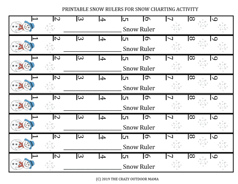Snow Measuring Craft + Activity for Kids [Free Printable Snow Tracking ...