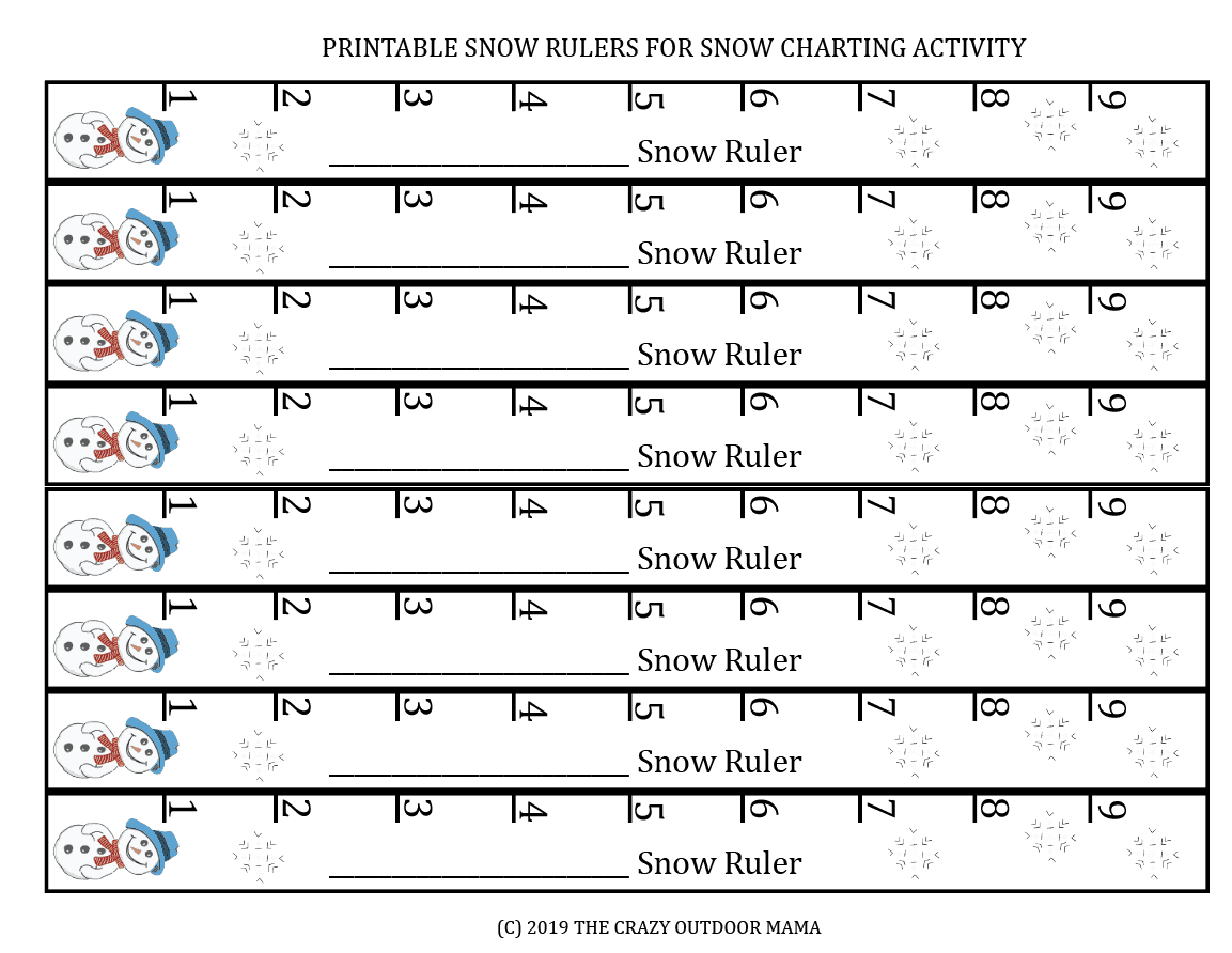 Snow Measuring Craft + Activity for Kids [Free Printable Snow Tracking ...