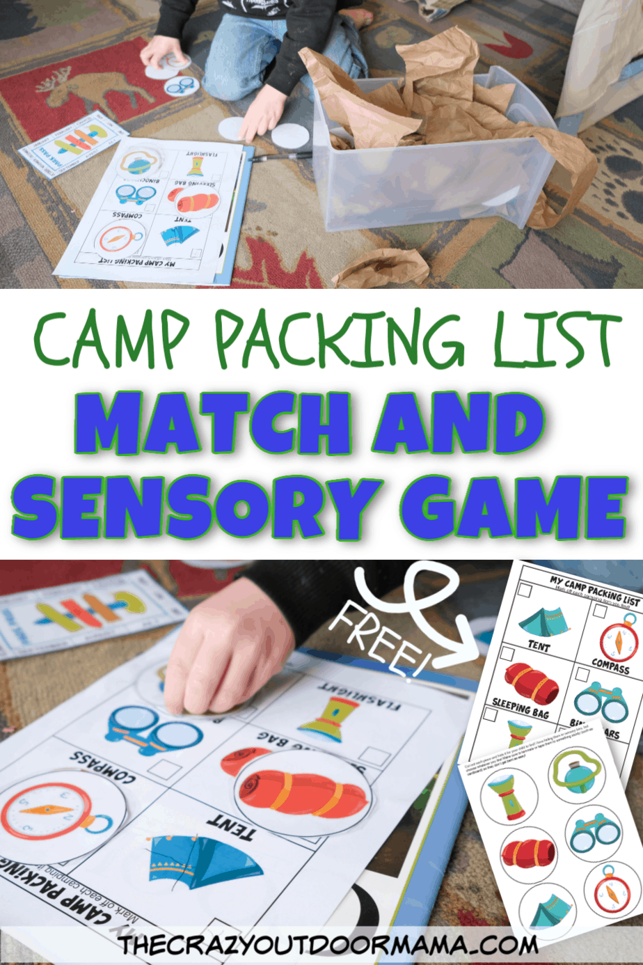Fun Camping Themed Sensory and Matching Game [Free Printables]! – The ...