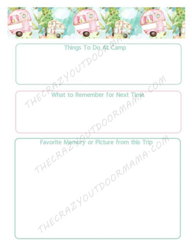 FREE Printable RV Camping Log Pages For Your 3 Ring Binder! – The Crazy ...