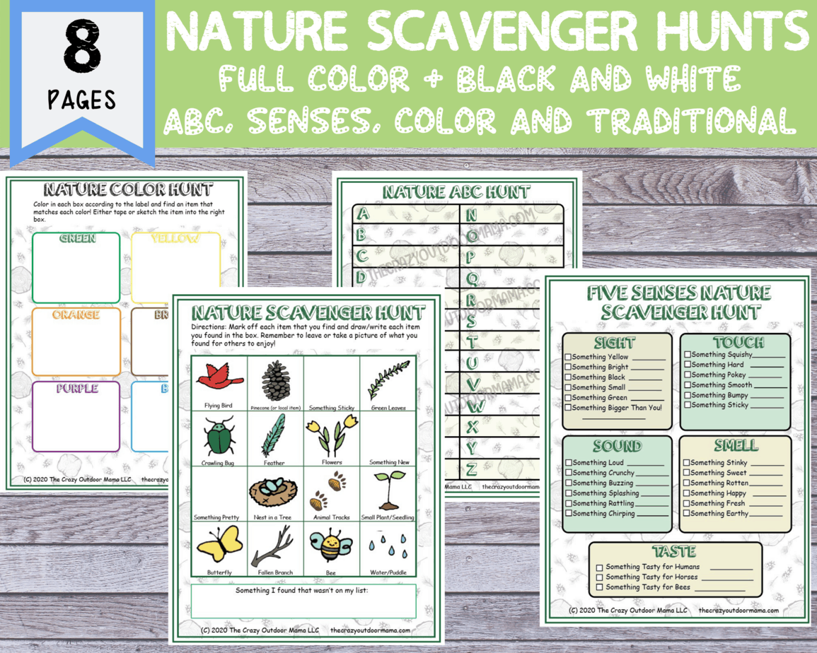 4 FREE Nature Scavenger Hunts [Color, Senses, ABC, Traditional] – The ...