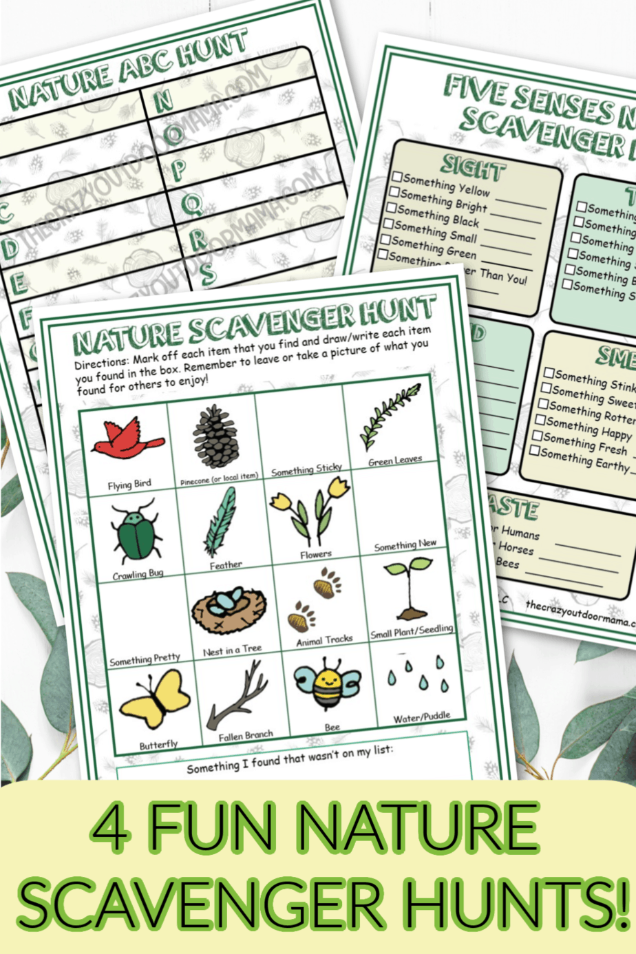 4 FREE Nature Scavenger Hunts [Color, Senses, ABC, Traditional] – The ...