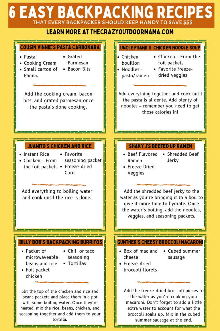 6 Simple Backpacking Recipe Ideas + How To Create Your Own! – The Crazy ...