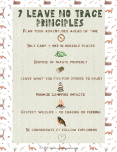 7 Leave No Trace Principles Printable PDF Worksheet For Kids! – The ...