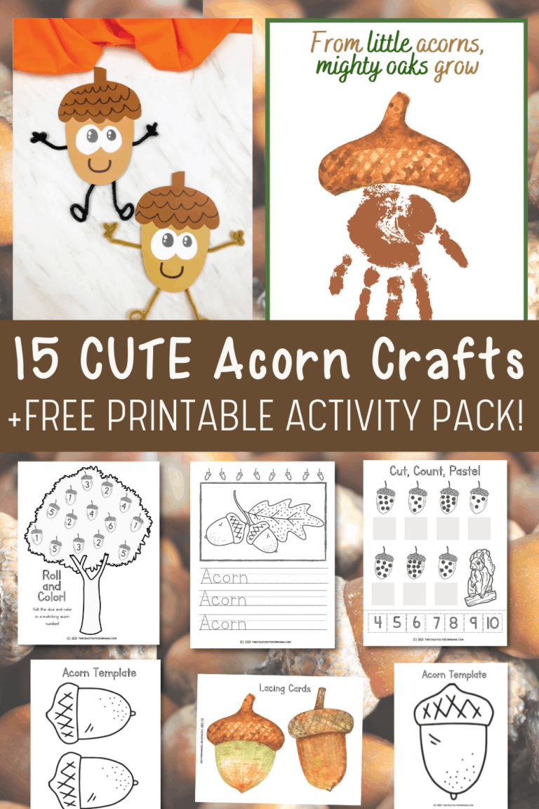 15 Adorable Acorn Crafts for Kids + FREE 8 Page Printable PDF Activity ...