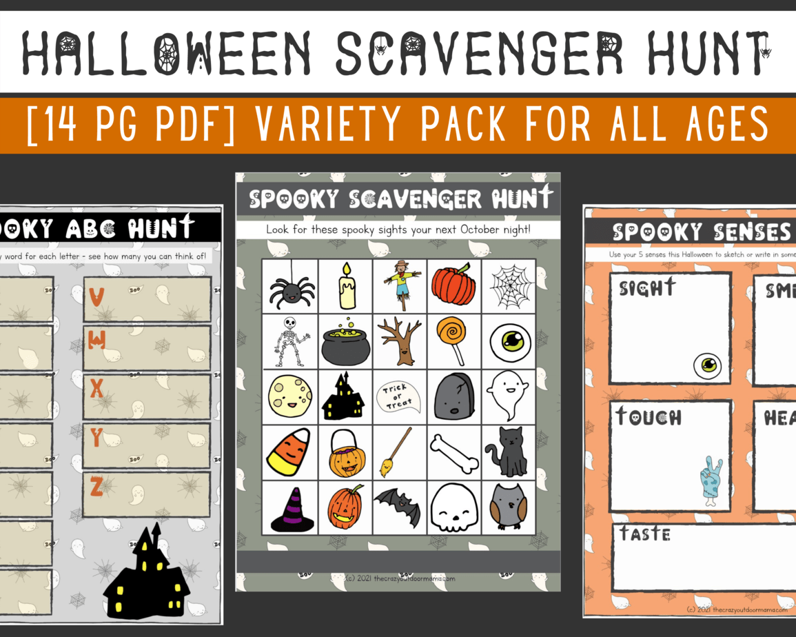 FREE Halloween Scavenger Hunt Printables for Kids (Visual, ABC + Senses ...