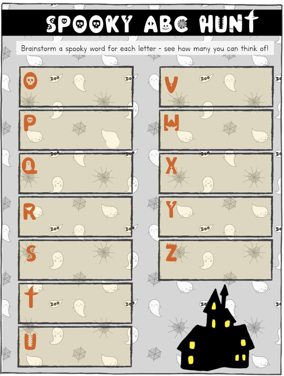 FREE Halloween Scavenger Hunt Printables for Kids (Visual, ABC + Senses ...