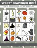 FREE Halloween Scavenger Hunt Printables for Kids (Visual, ABC + Senses ...