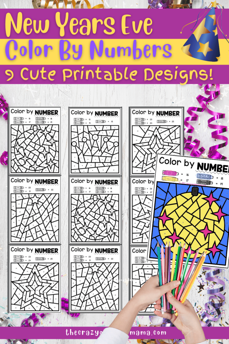 9 Festive New Years Color By Numbers for Kids (Free Printables!) – The ...