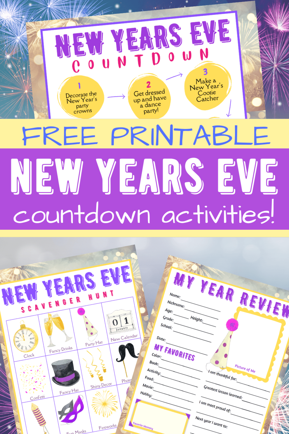 Fun New Years Eve Family Activity Printables + 9 Fun Ways to Celebrate ...