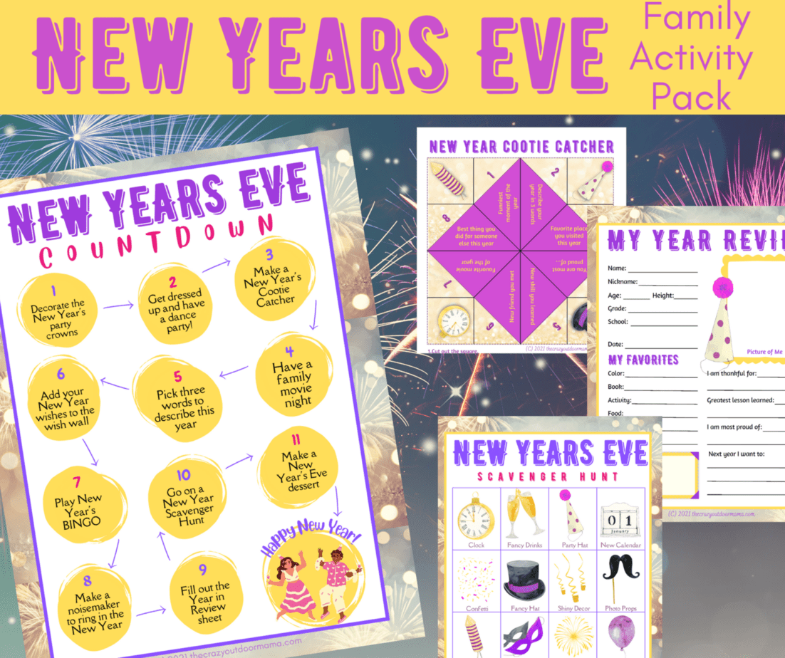 Fun New Years Eve Family Activity Printables + 9 Fun Ways to Celebrate ...