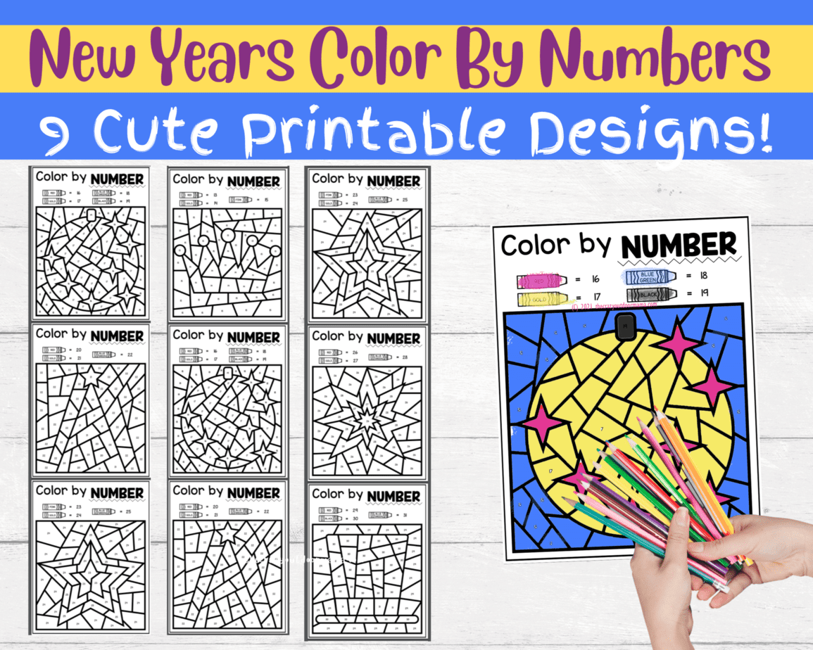 9 Festive New Years Color By Numbers for Kids (Free Printables!) – The ...