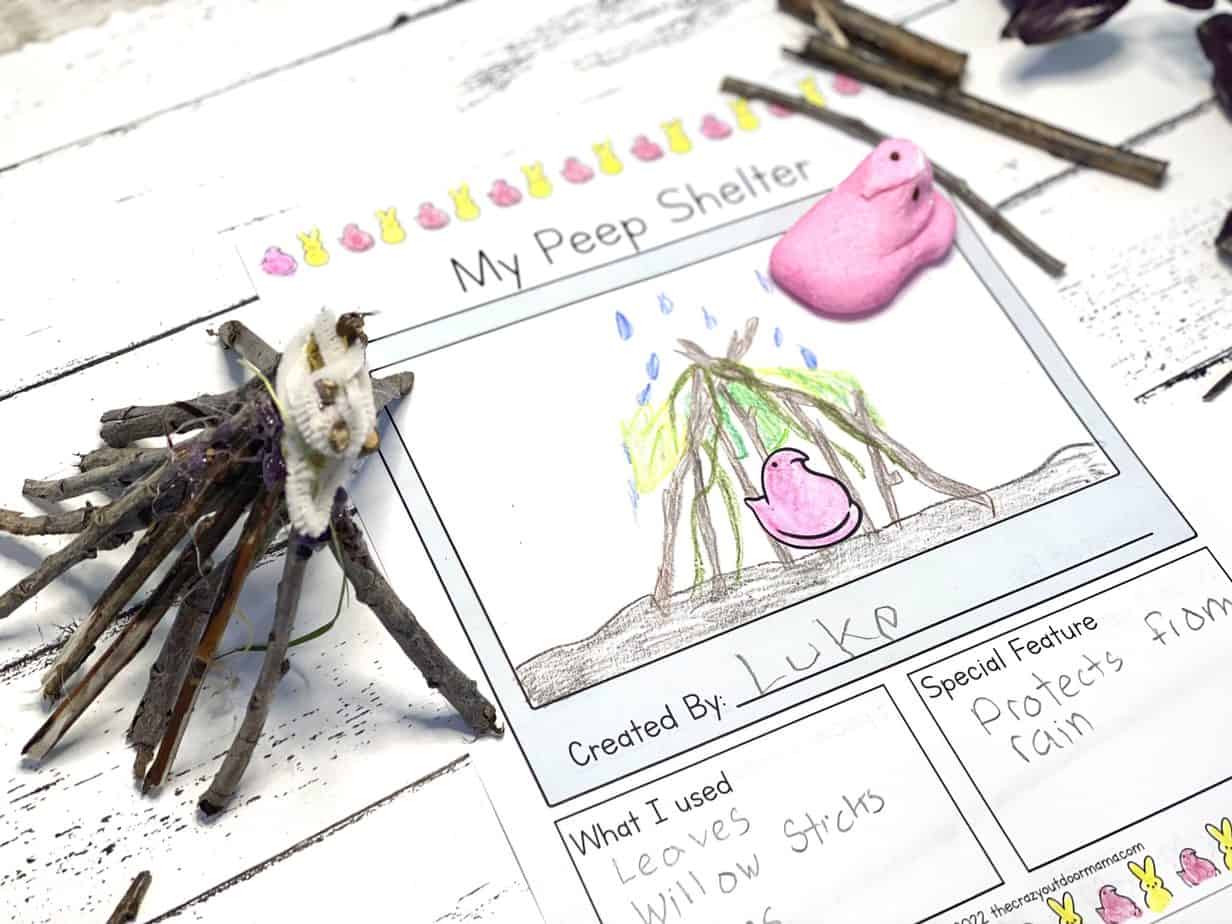 Fun Easter Peeps Nature Shelter Activity for Kids + Printable – The ...
