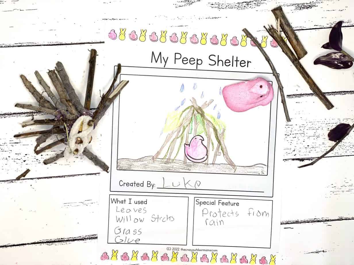 Fun Easter Peeps Nature Shelter Activity for Kids + Printable – The ...