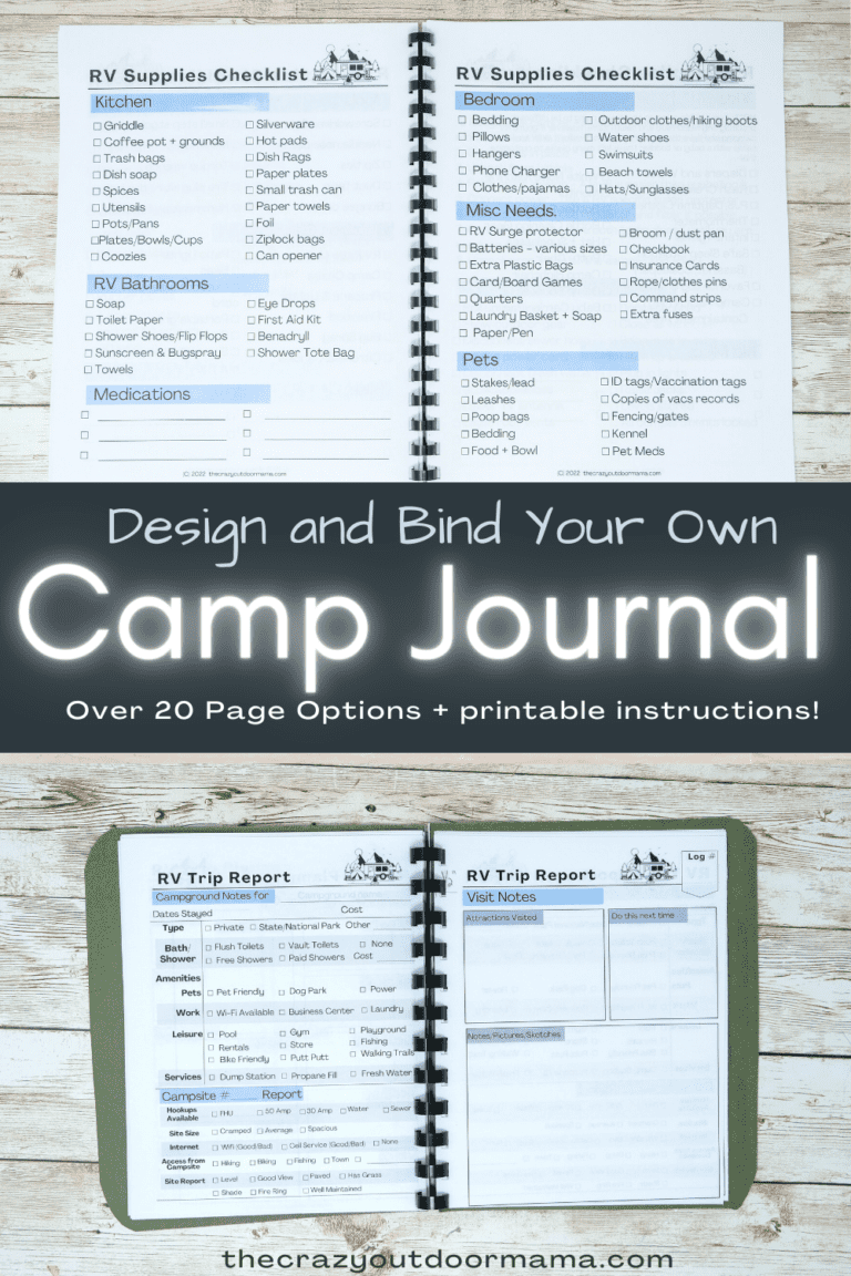 Comb Bound Camping Journal DIY - Pick Your Checklists, Design and More ...