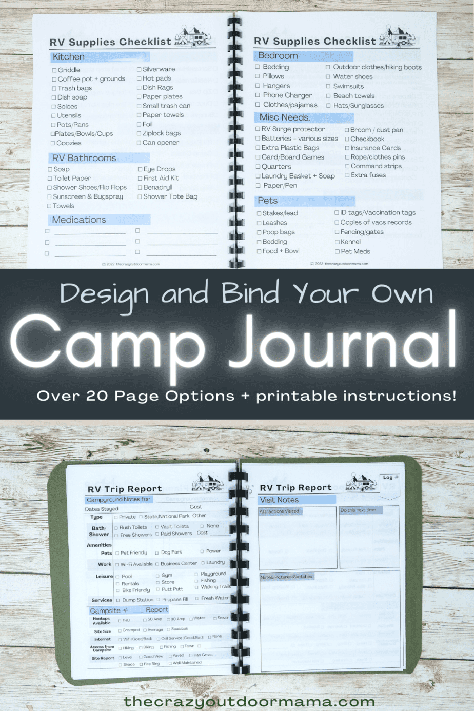 Comb Bound Camping Journal DIY - Pick Your Checklists, Design and More ...