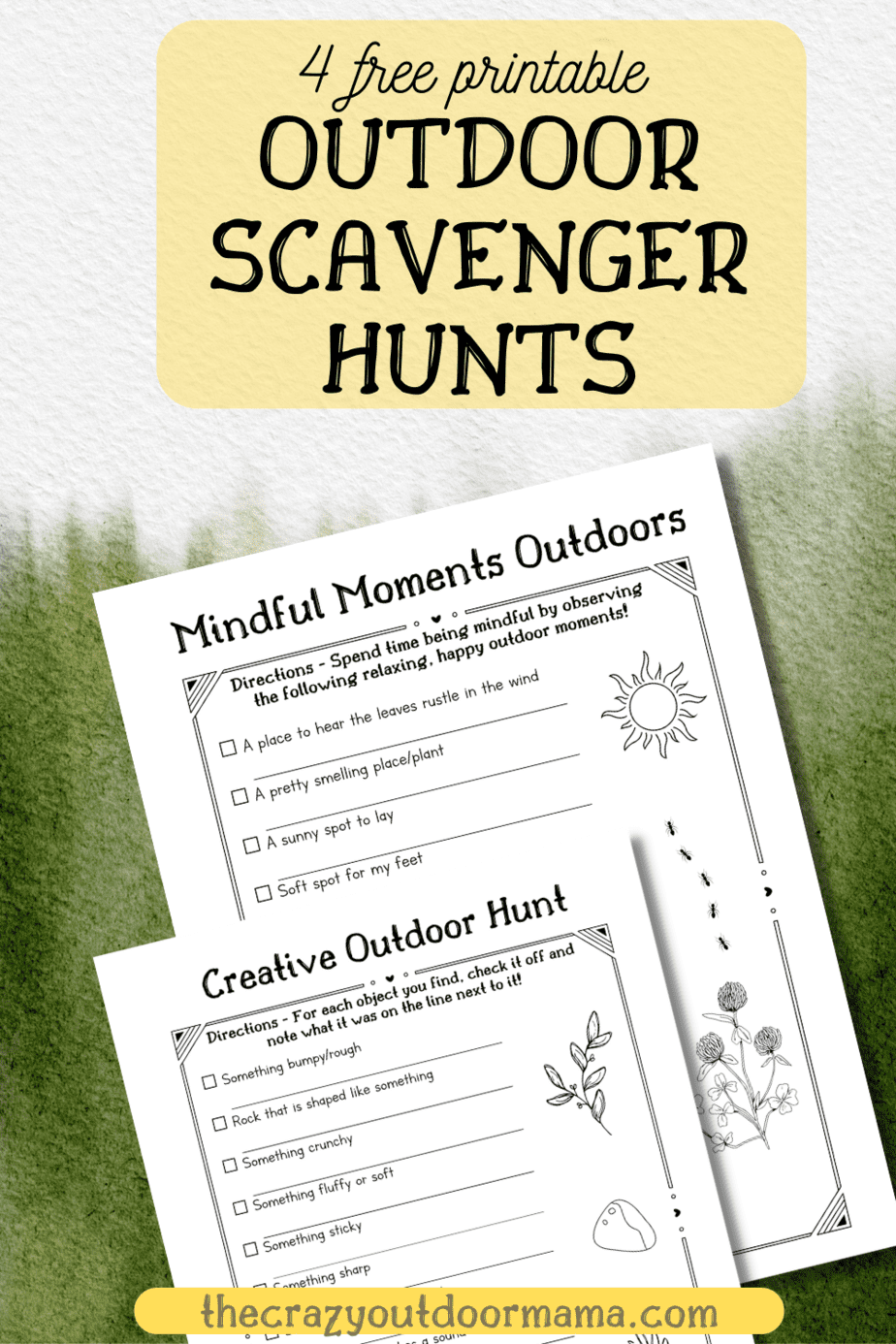 Outdoor Scavenger Hunt 5 Free Printables For ALL Ages The Crazy