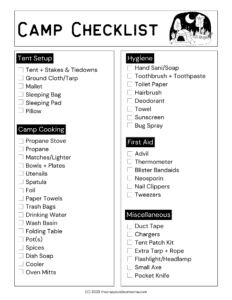 5 Essential Camping Checklists To Simplify Your Next Trip! – The Crazy ...