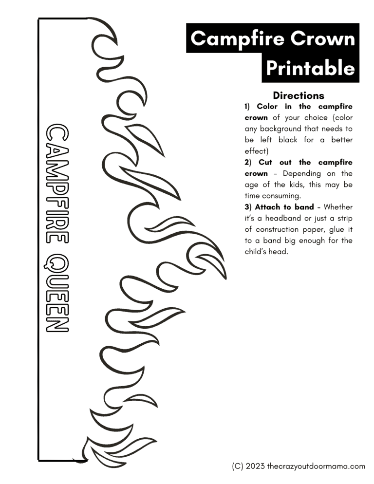 Campfire Crown Craft [5 Free Printable Designs!] – The Crazy Outdoor Mama