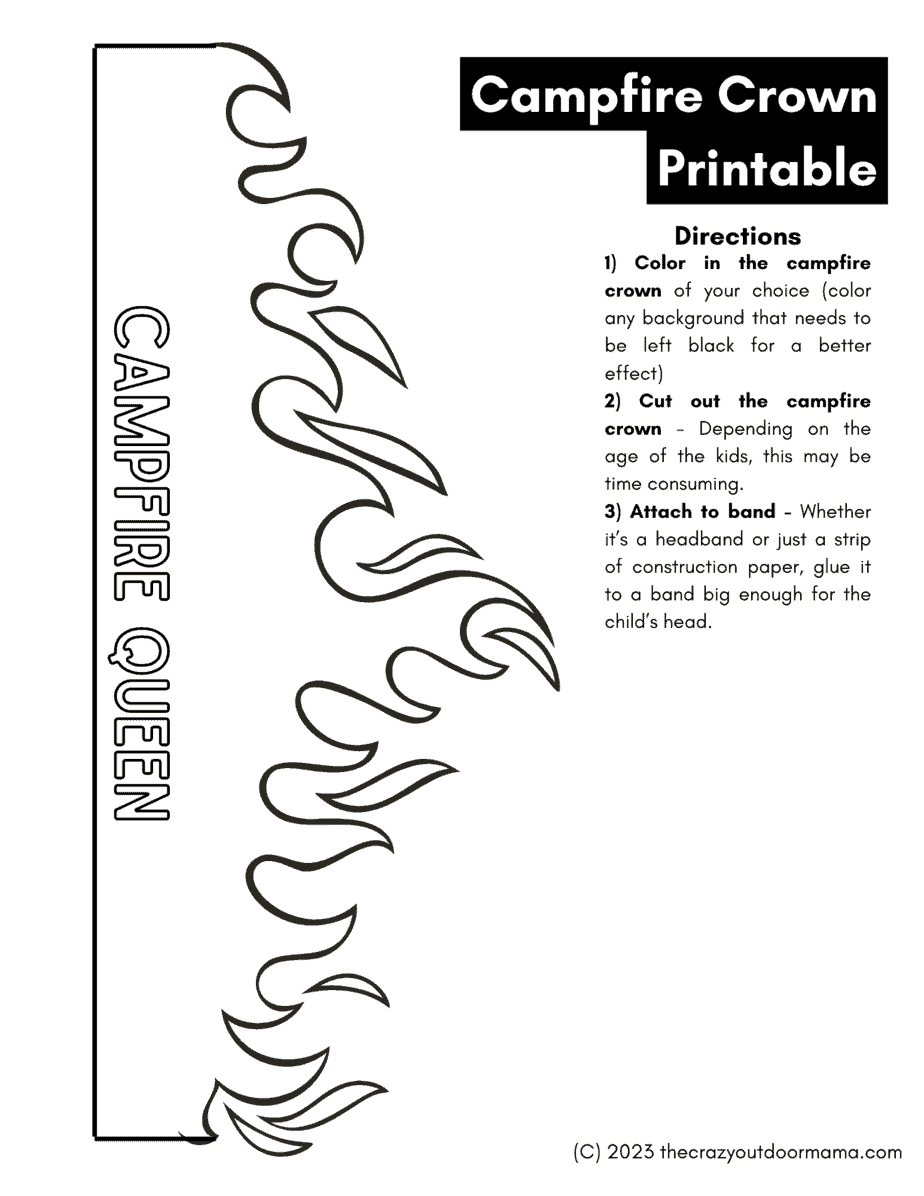 Campfire Crown Craft [5 Free Printable Designs!] – The Crazy Outdoor Mama