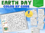 Color By Number Earth Day Printables -Sight Words, Digraphs ...