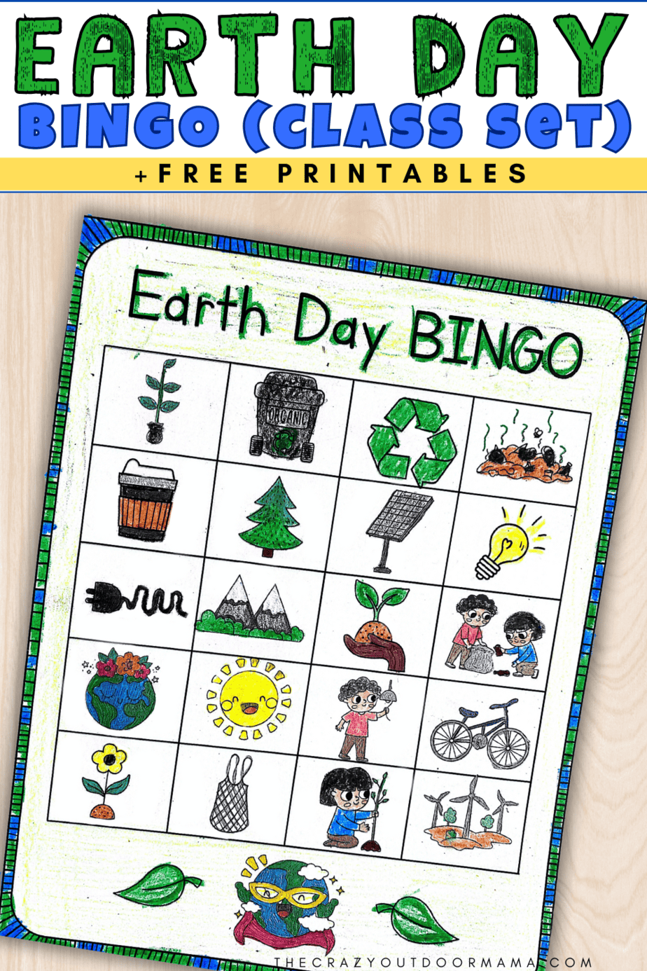 Earth Day BINGO Printable (20 Cards + Pretty, Extra Large Calling Cards ...