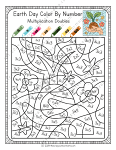 Color By Number Earth Day Printables -Sight Words, Digraphs ...