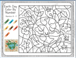 Color By Number Earth Day Printables -Sight Words, Digraphs ...