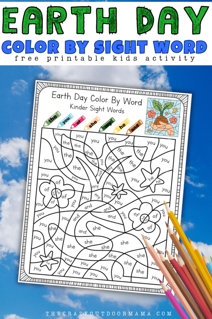Color By Number Earth Day Printables -Sight Words, Digraphs ...