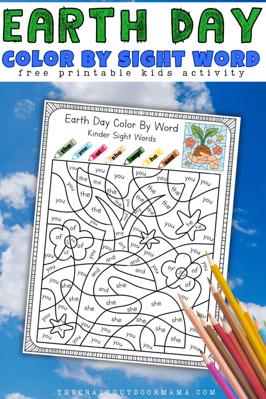 Color By Number Earth Day Printables -Sight Words, Digraphs ...