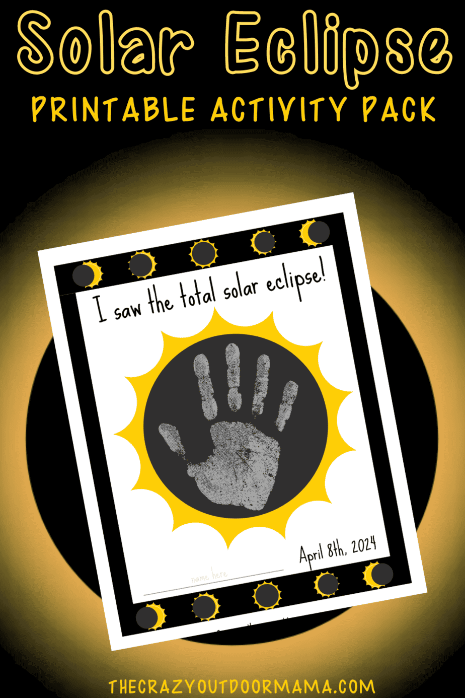 Solar Eclipse 2024 Kids Printable Activity Pack! – The Crazy Outdoor Mama