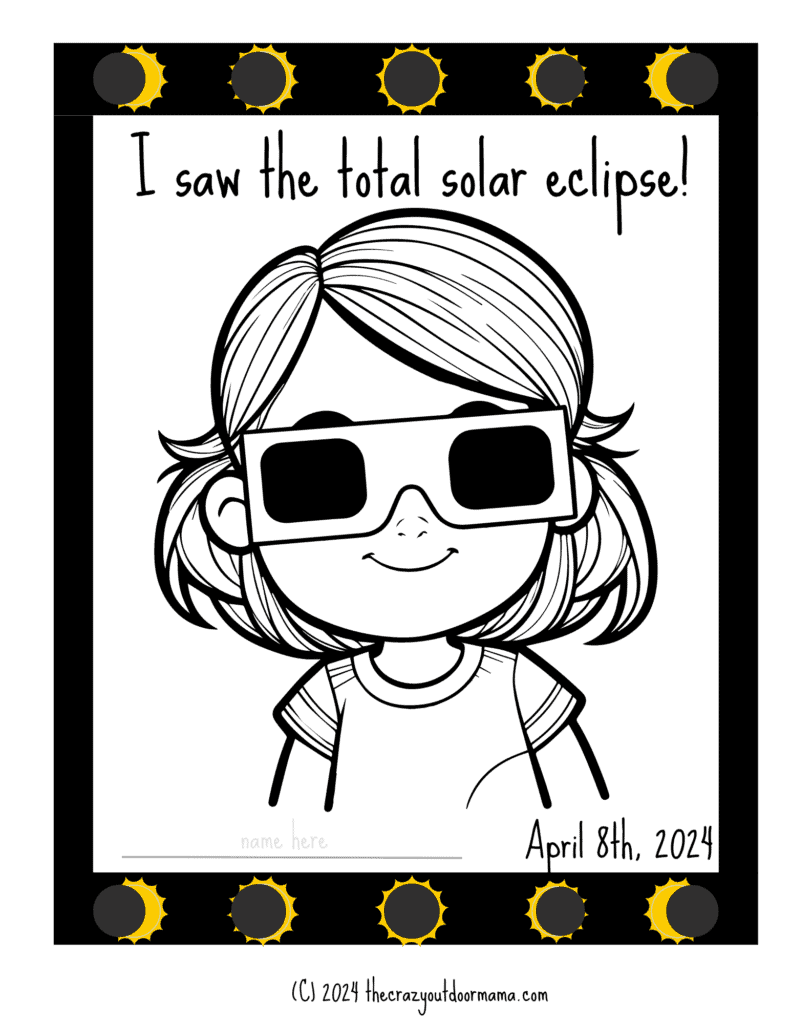Solar Eclipse 2024 Kids Printable Activity Pack! – The Crazy Outdoor Mama