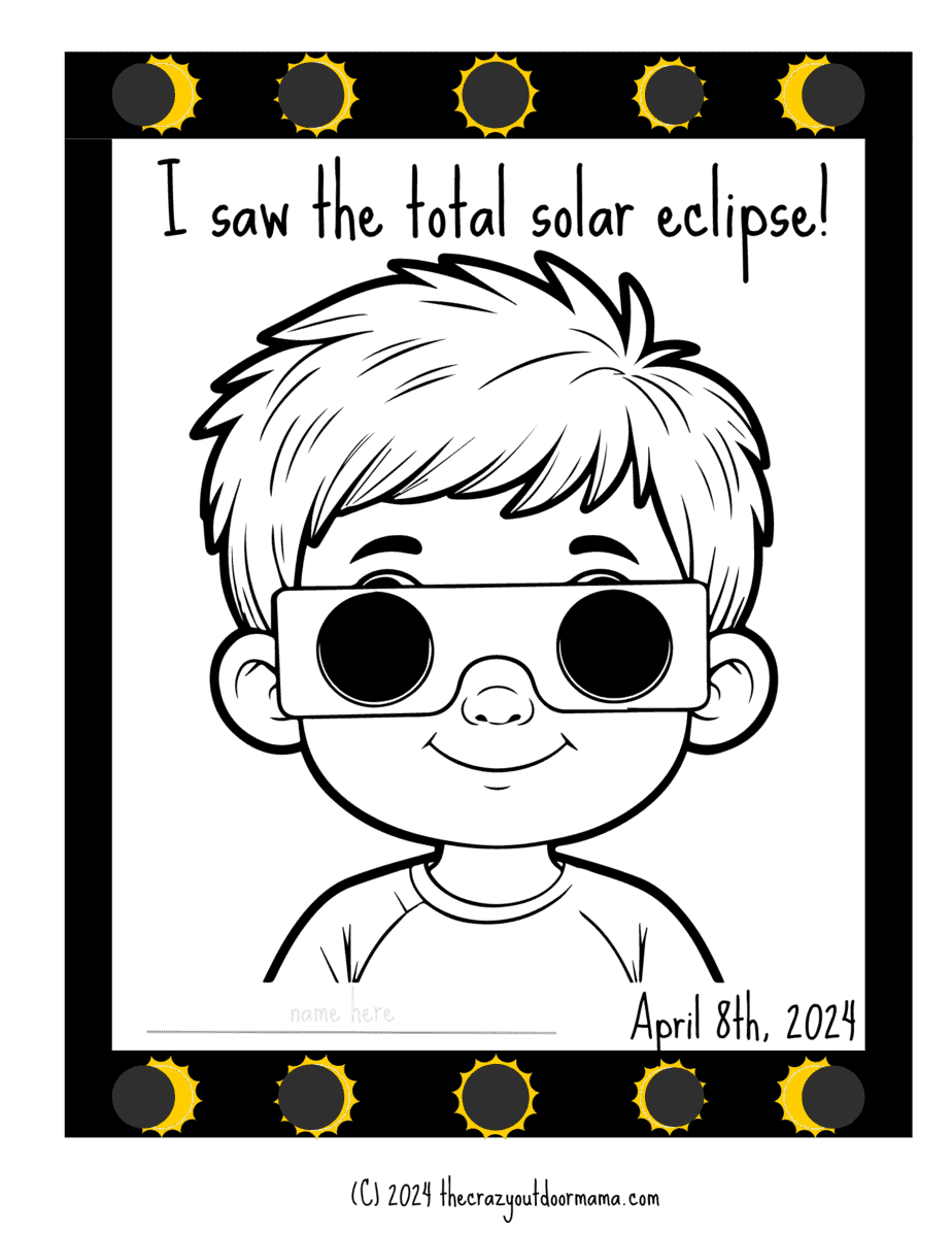 Solar Eclipse 2024 Kids Printable Activity Pack! – The Crazy Outdoor Mama