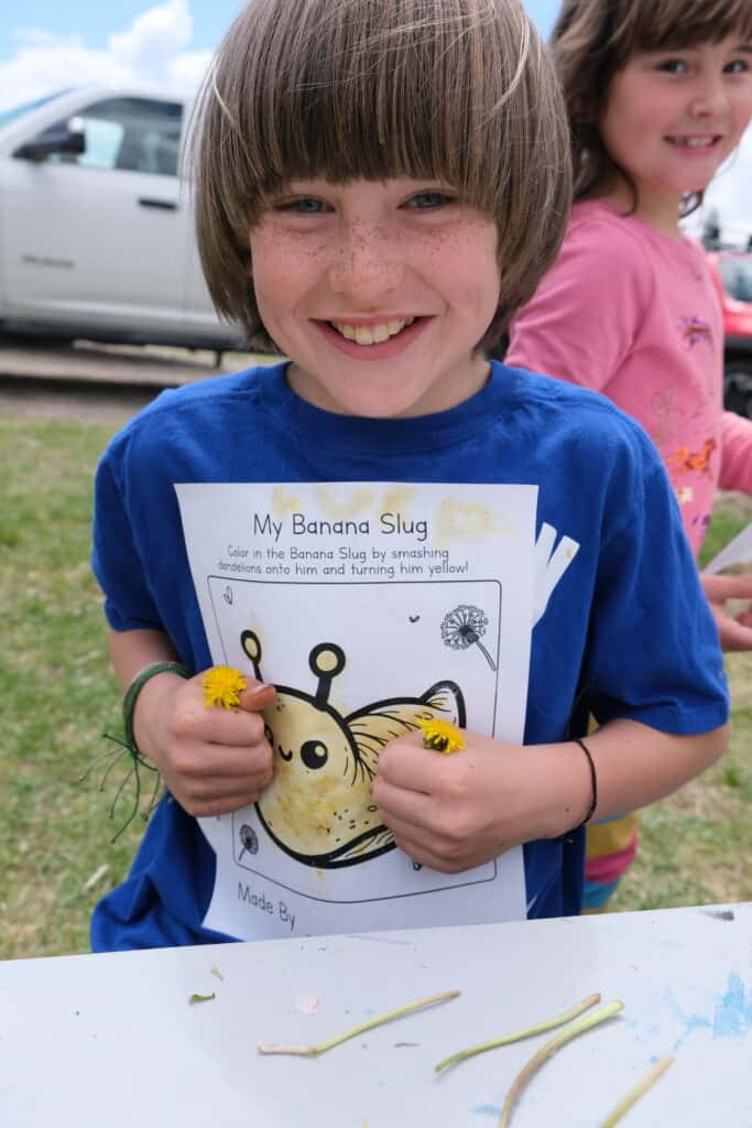 Dandelion Banana Slug Printable – The Crazy Outdoor Mama