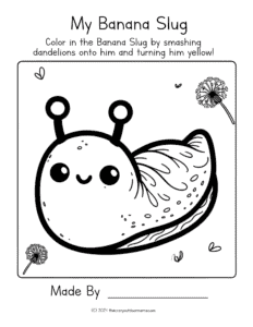 Dandelion Banana Slug Printable – The Crazy Outdoor Mama