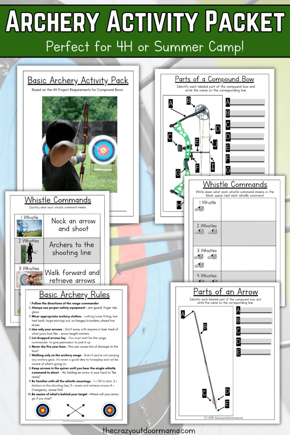 4H Archery Worksheets for Kids - Parts of a Compound Bow + More! – The ...