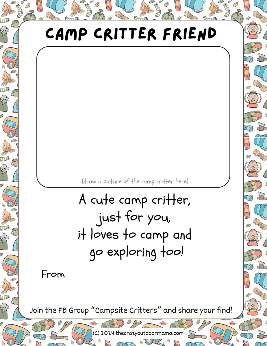 Campsite Critters - *Funnest* New Campground Trend (+Printable Inserts ...